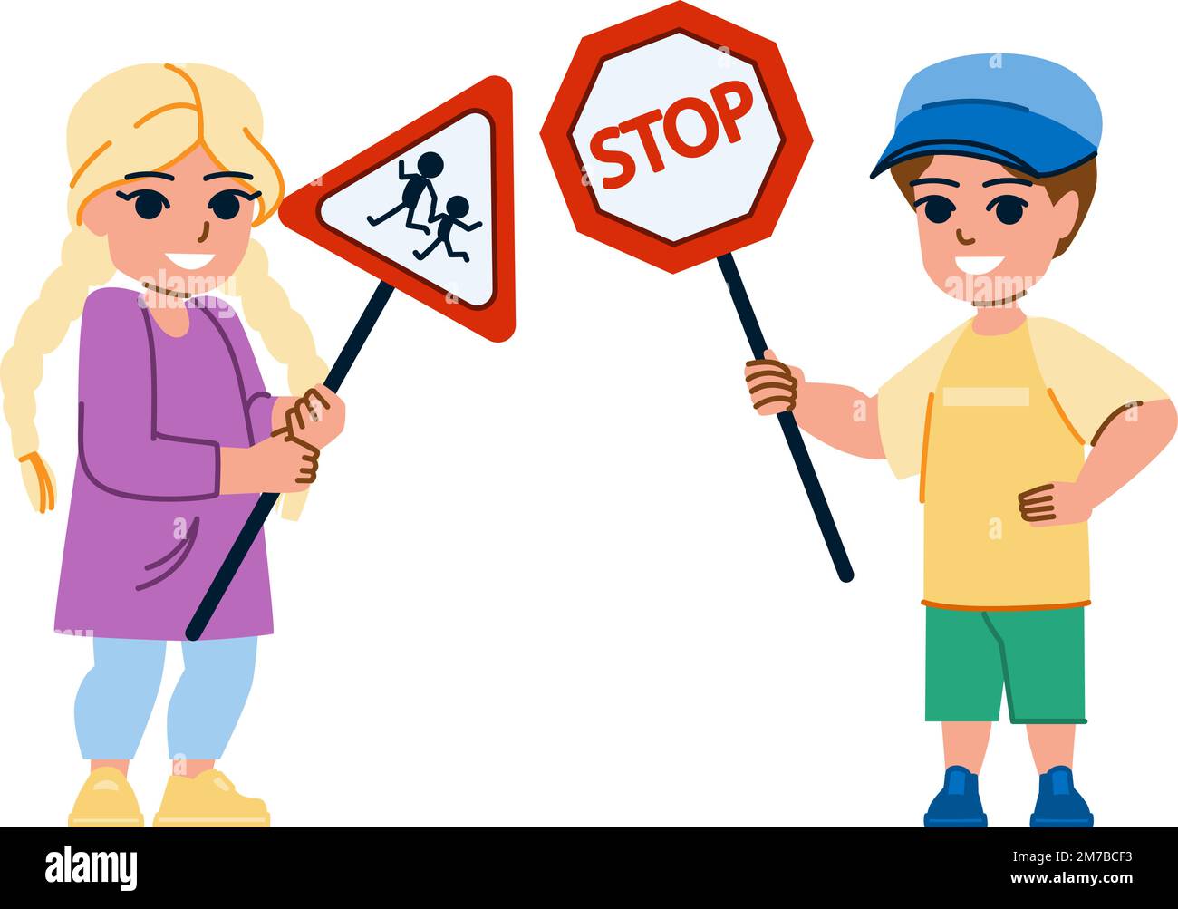 road sign kid vector Stock Vector Image & Art - Alamy