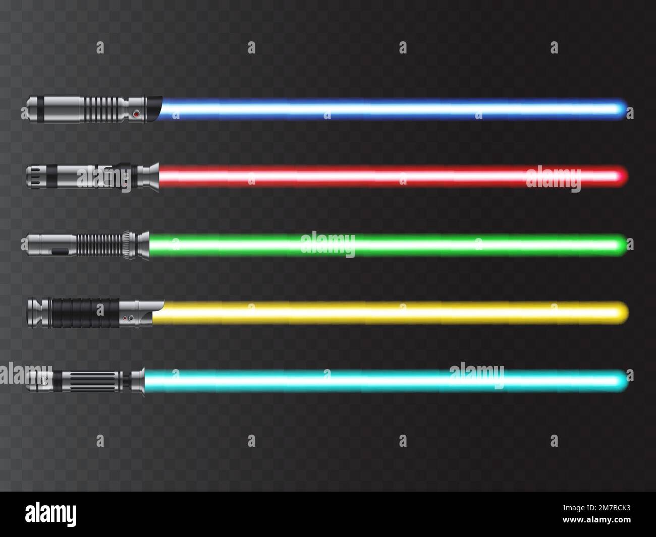 Light swords. Glow sabers set. Futuristic and Sci Fi weapon, future knight or warrior isolated ...