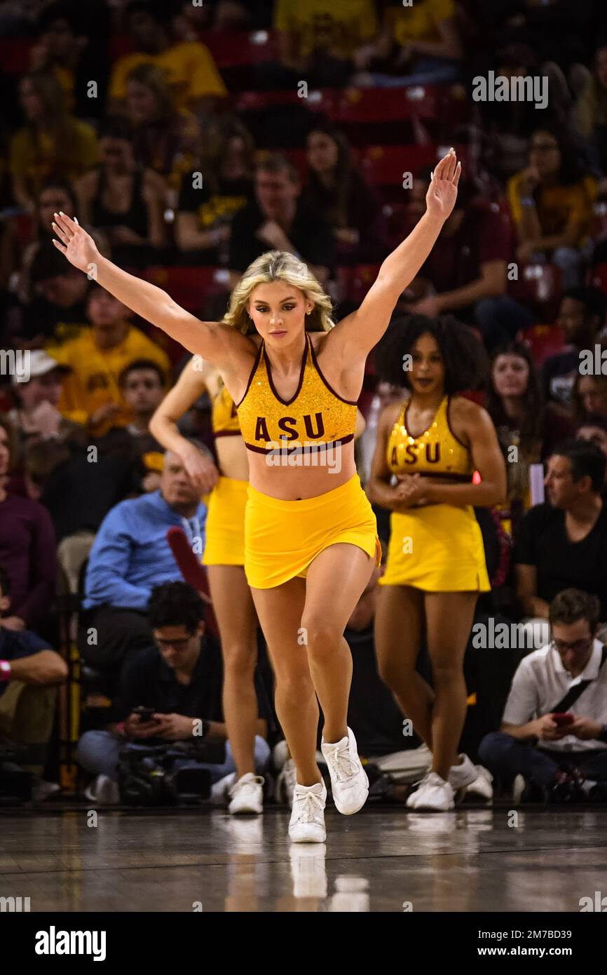 Arizona State cheerleader flip in celebration in the first half of the ...