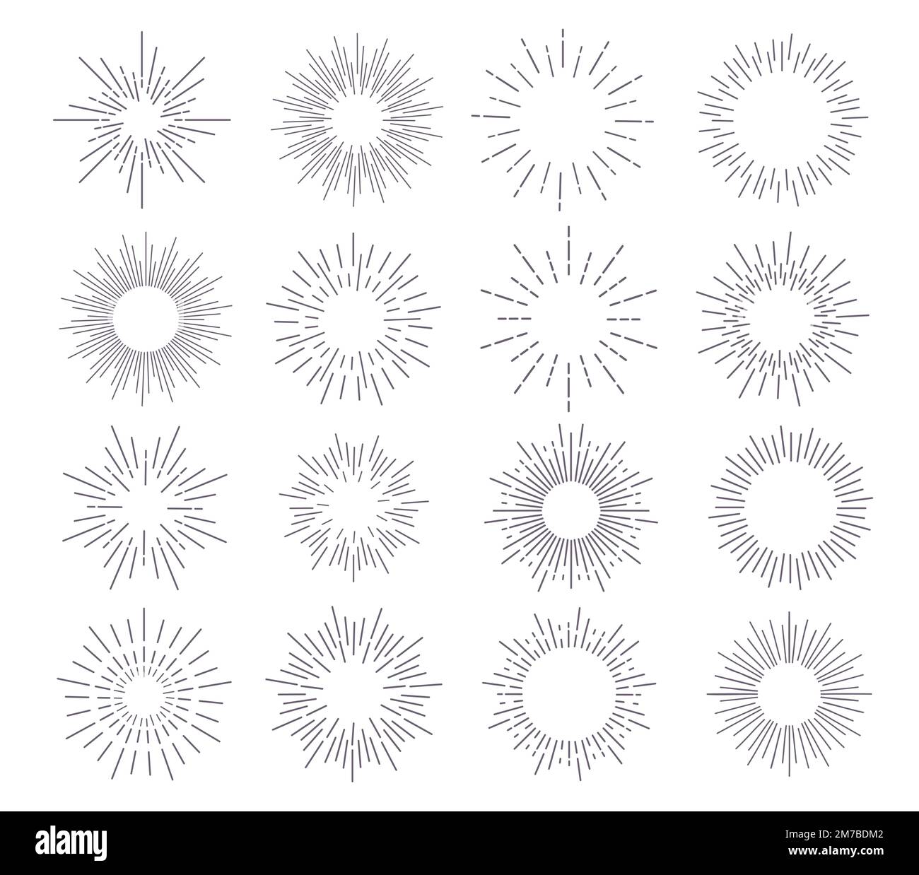 Starburst, sunburst and sun light blasts of star rays and bursts ...