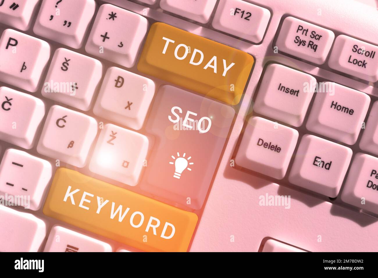 Text showing inspiration Seo Keyword. Word Written on phrases in your ...