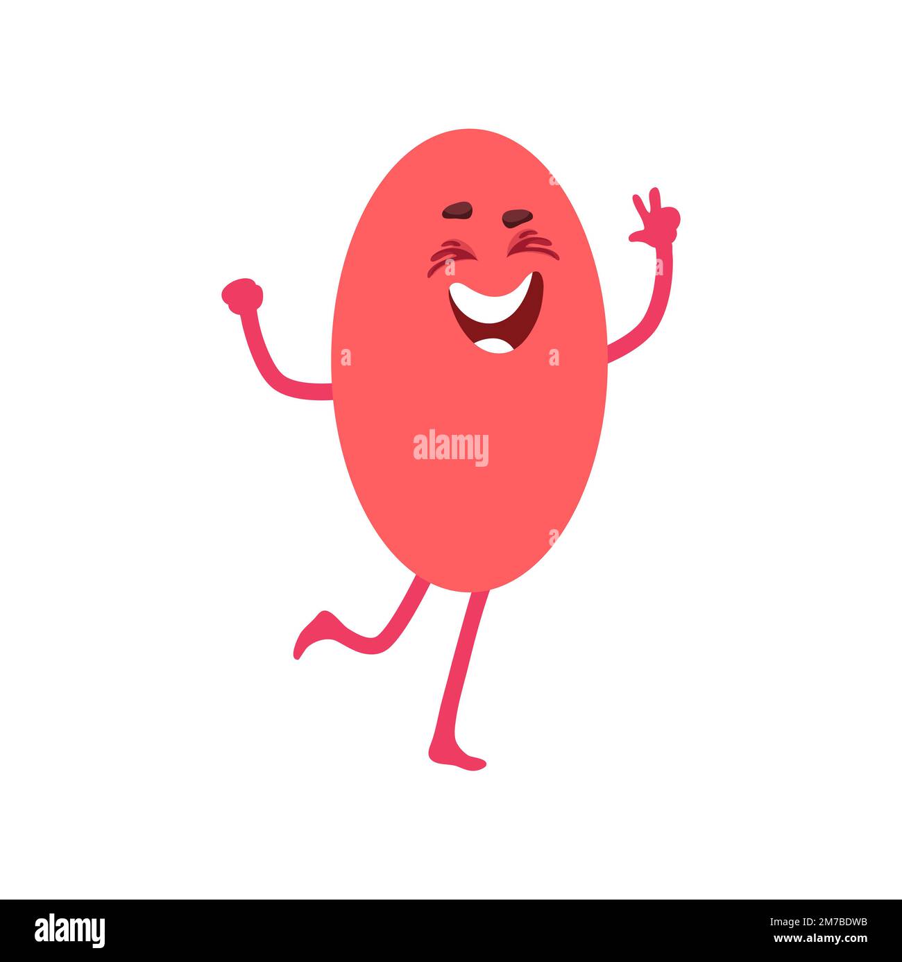 Oval math shape character, happy laughing figure personage for ...