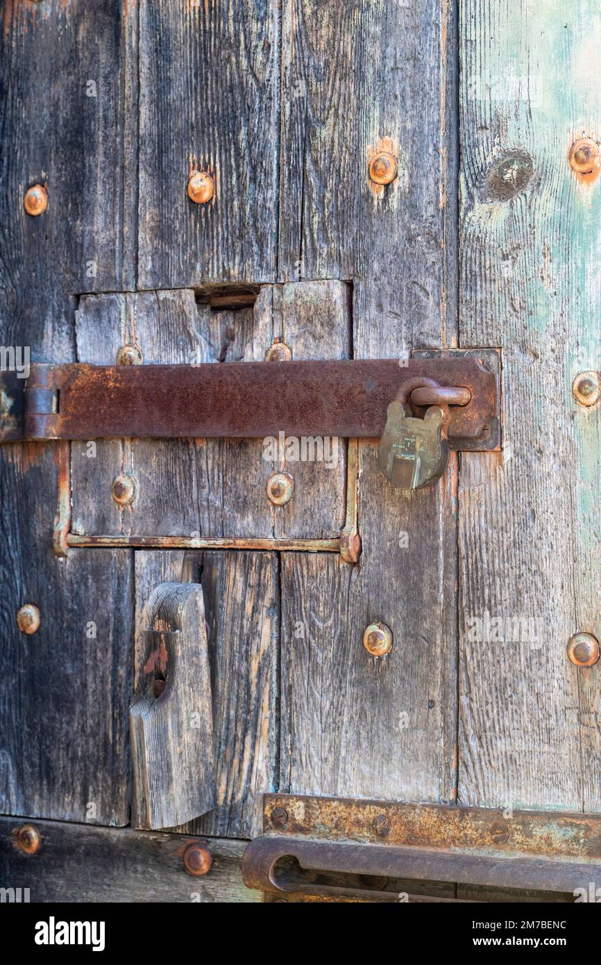 Door at the original Beechworth lockup showing a locked viewing door ...