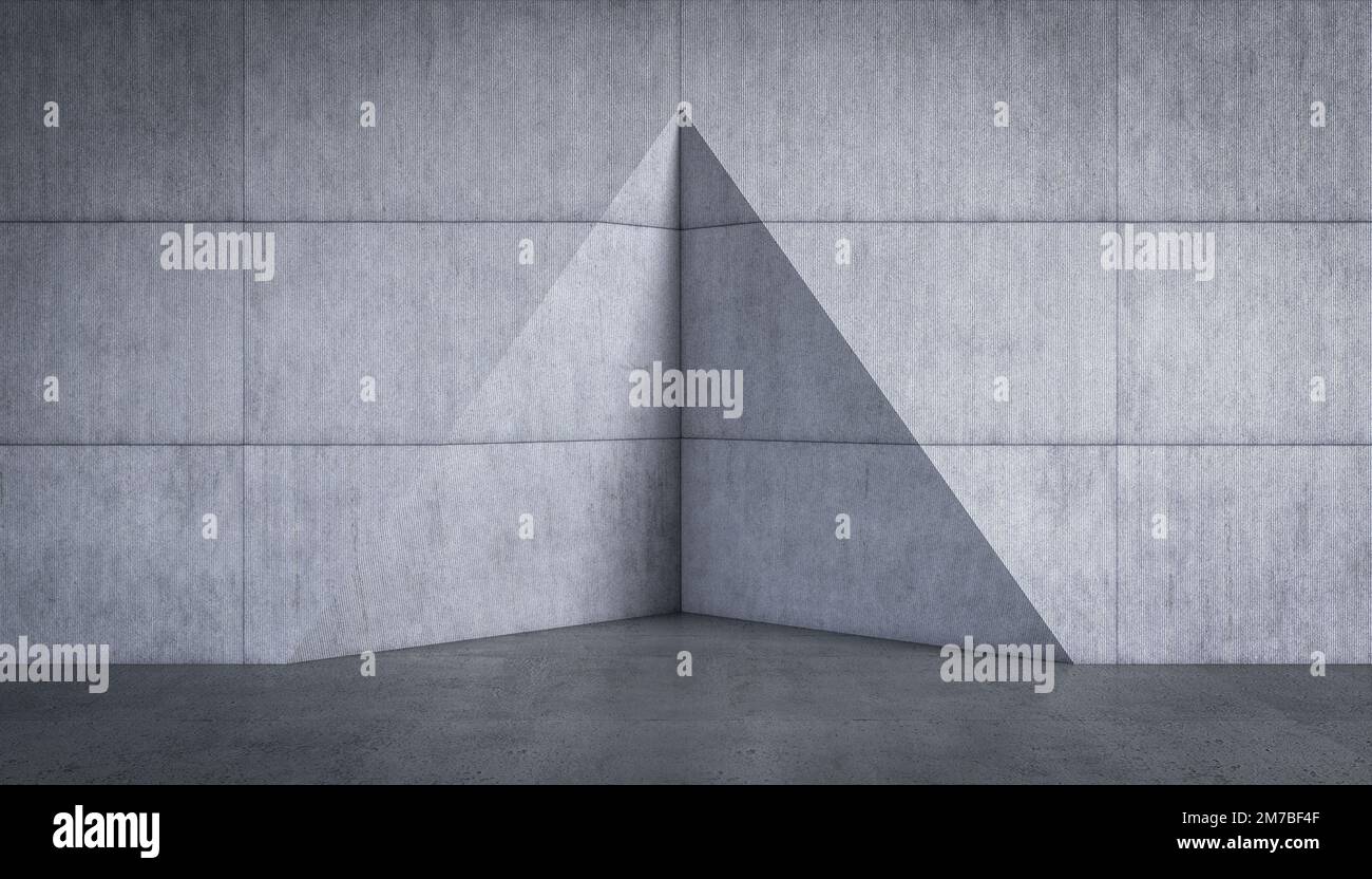 abstract concrete architecture with triangular niche. 3d render Stock ...
