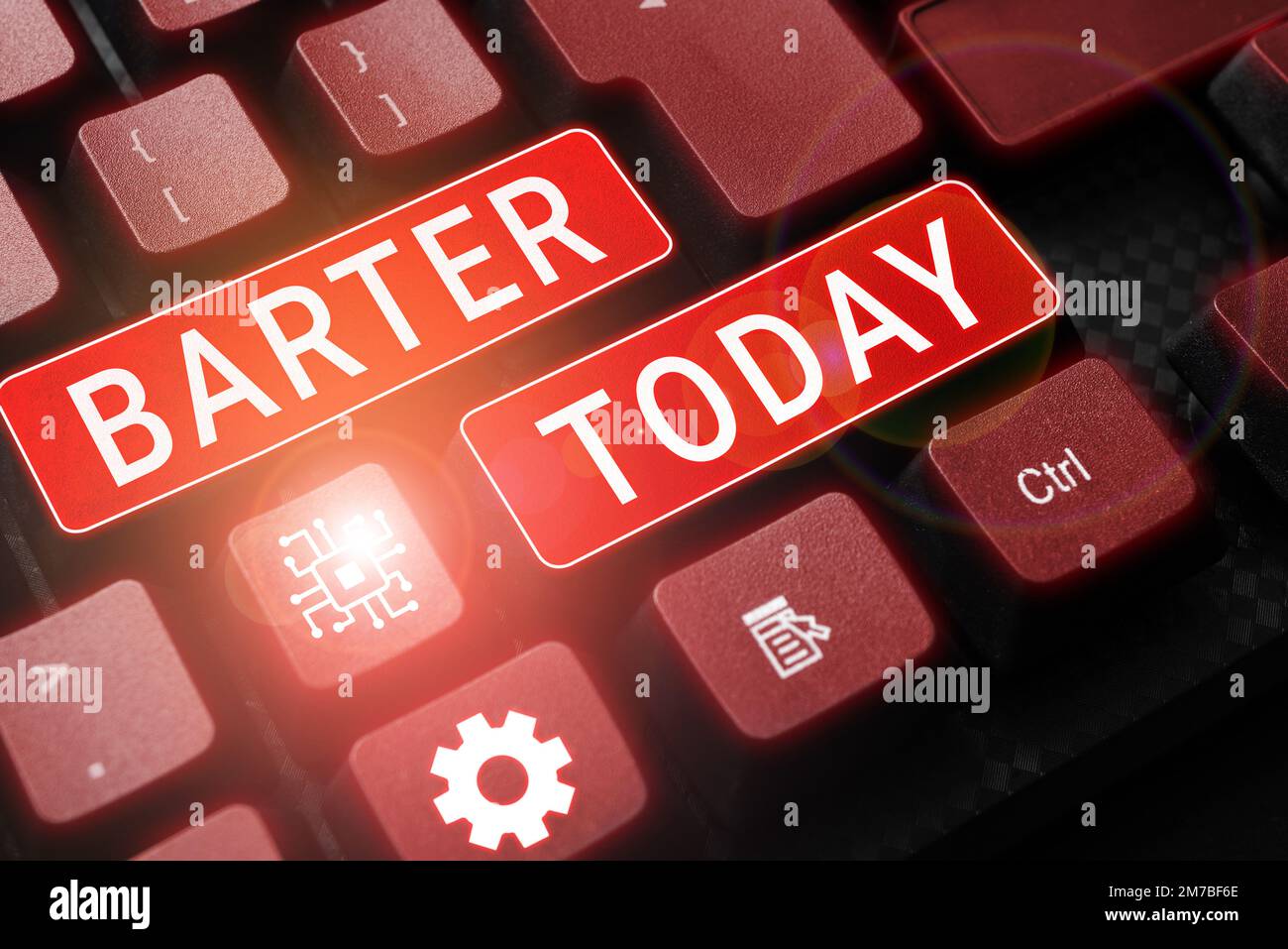 Text sign showing Barter. Concept meaning trade by exchanging one ...