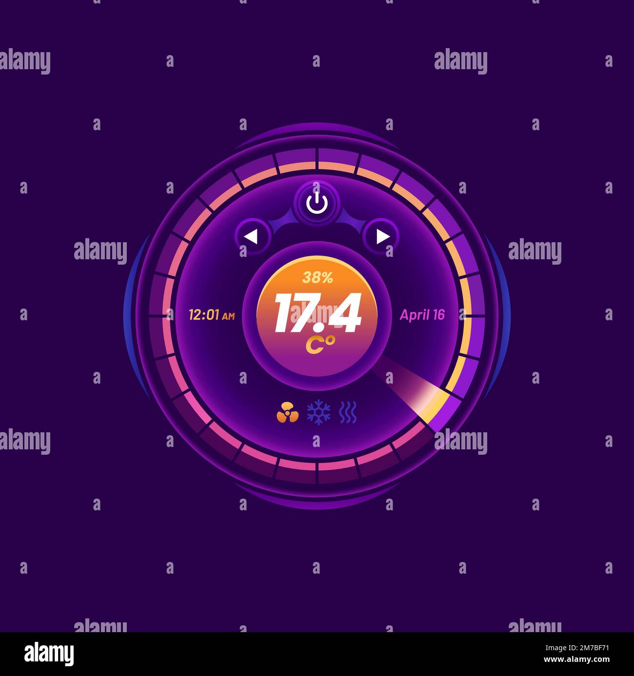 Thermostat Screen Smart Thermometer Control Dial Home Climate Heating And Conditioning System