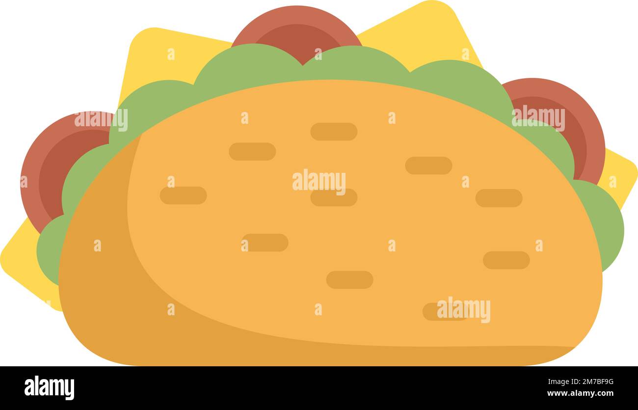 Fast Taco Icon Flat Vector Mexican Food Tacos Beef Isolated Stock Vector Image And Art Alamy