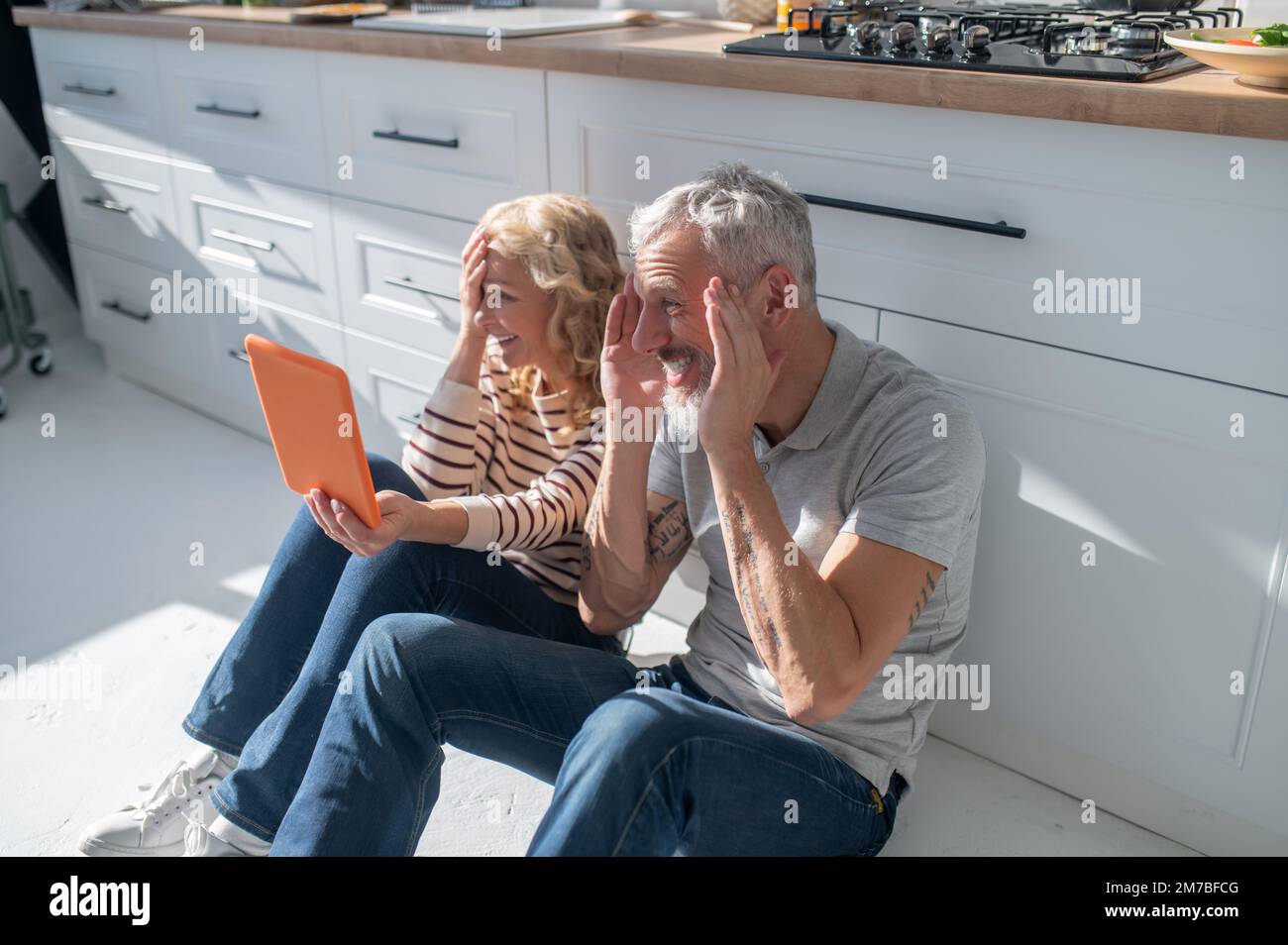 Caucasian couple having video call hi-res stock photography and images ...