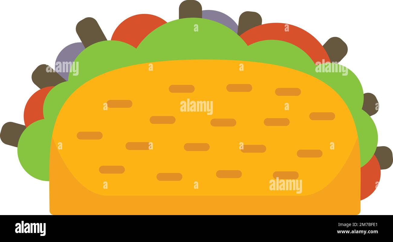 Meat Taco Icon Flat Vector Mexican Food Tacos Beef Isolated Stock Vector Image And Art Alamy