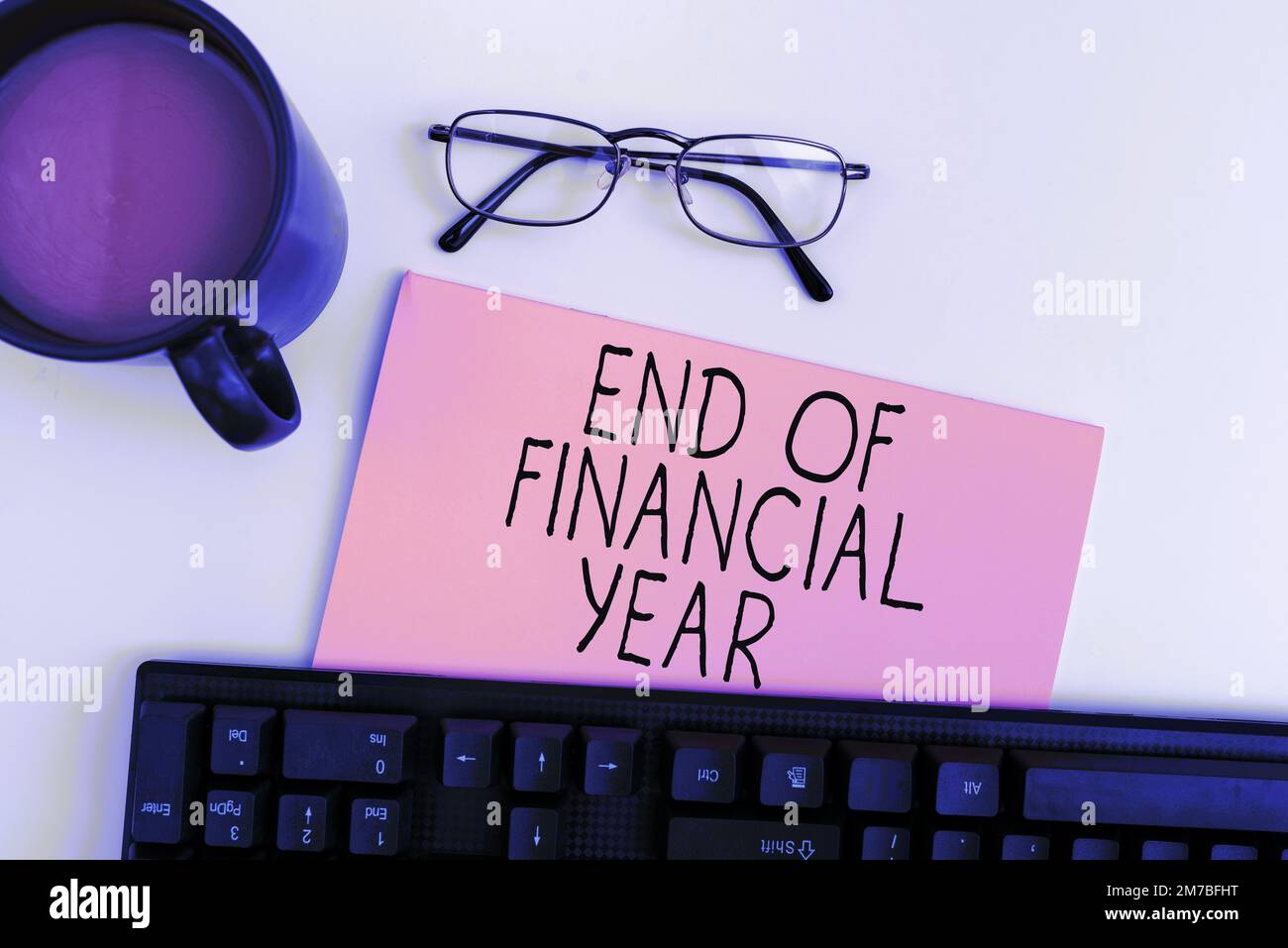 Handwriting text End Of Financial Year. Business overview Revise and ...