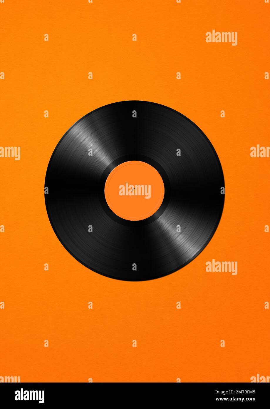 Vinyl record isolated on orange background. 3D illustration Stock Photo ...