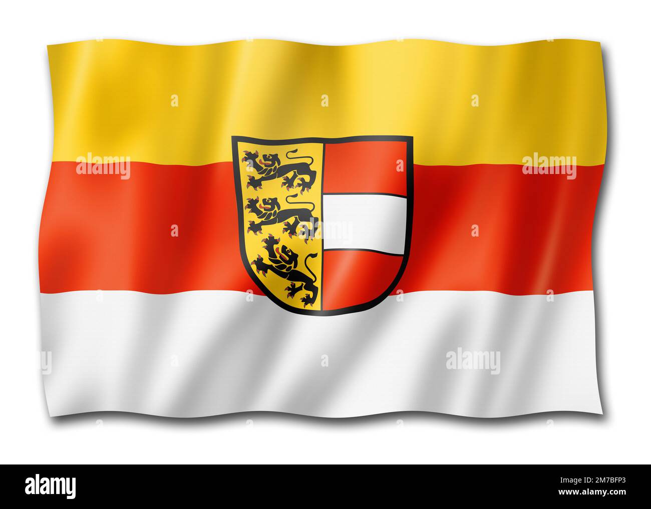 Carinthia Land flag, Austria waving banner collection. 3D illustration ...