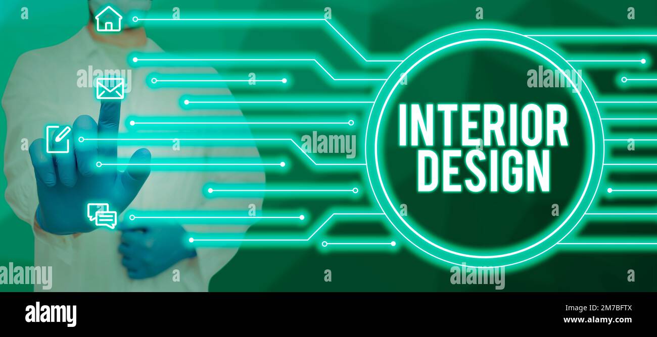 Conceptual display Interior Design. Word for the art of designing the ...