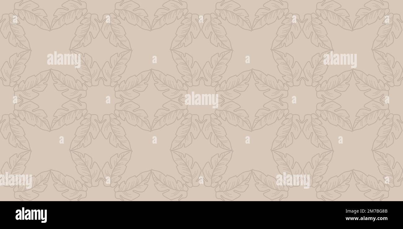 Abstract Botanical Seamless Pattern in Light Neutral Desert Colors ...