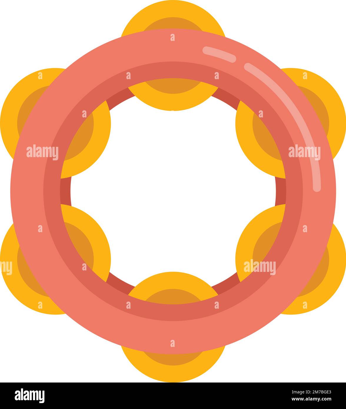 Bell tambourine icon flat vector. Music carnival. Concert band isolated ...