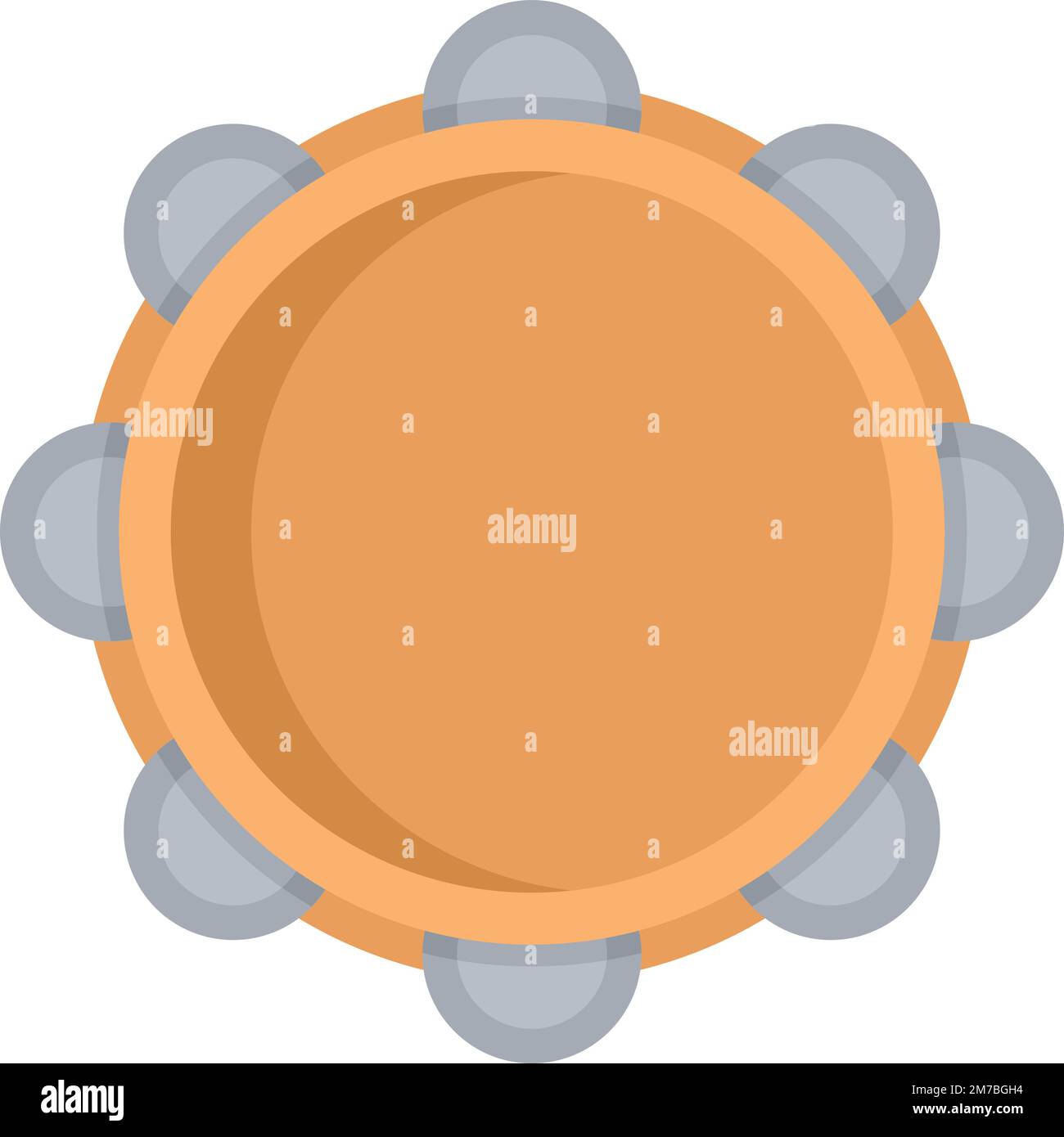 Samba tambourine icon flat vector. Music drum. Carnival instrument ...
