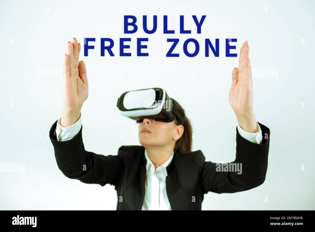 Text caption presenting Bully Free Zone. Concept meaning Be respectful to other bullying is not ...