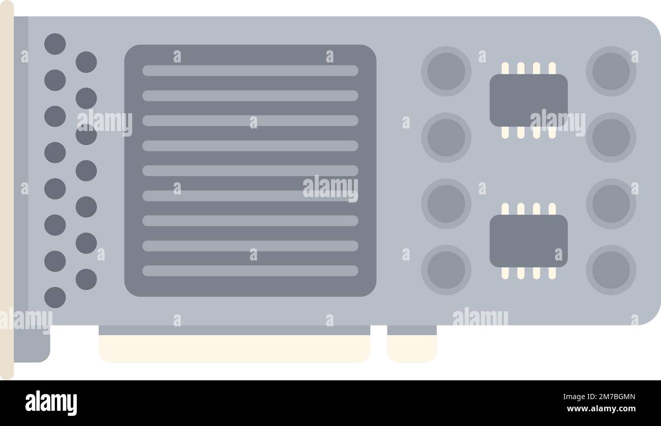 Gpu icon flat vector. Computer card. Chip cpu isolated Stock Vector ...