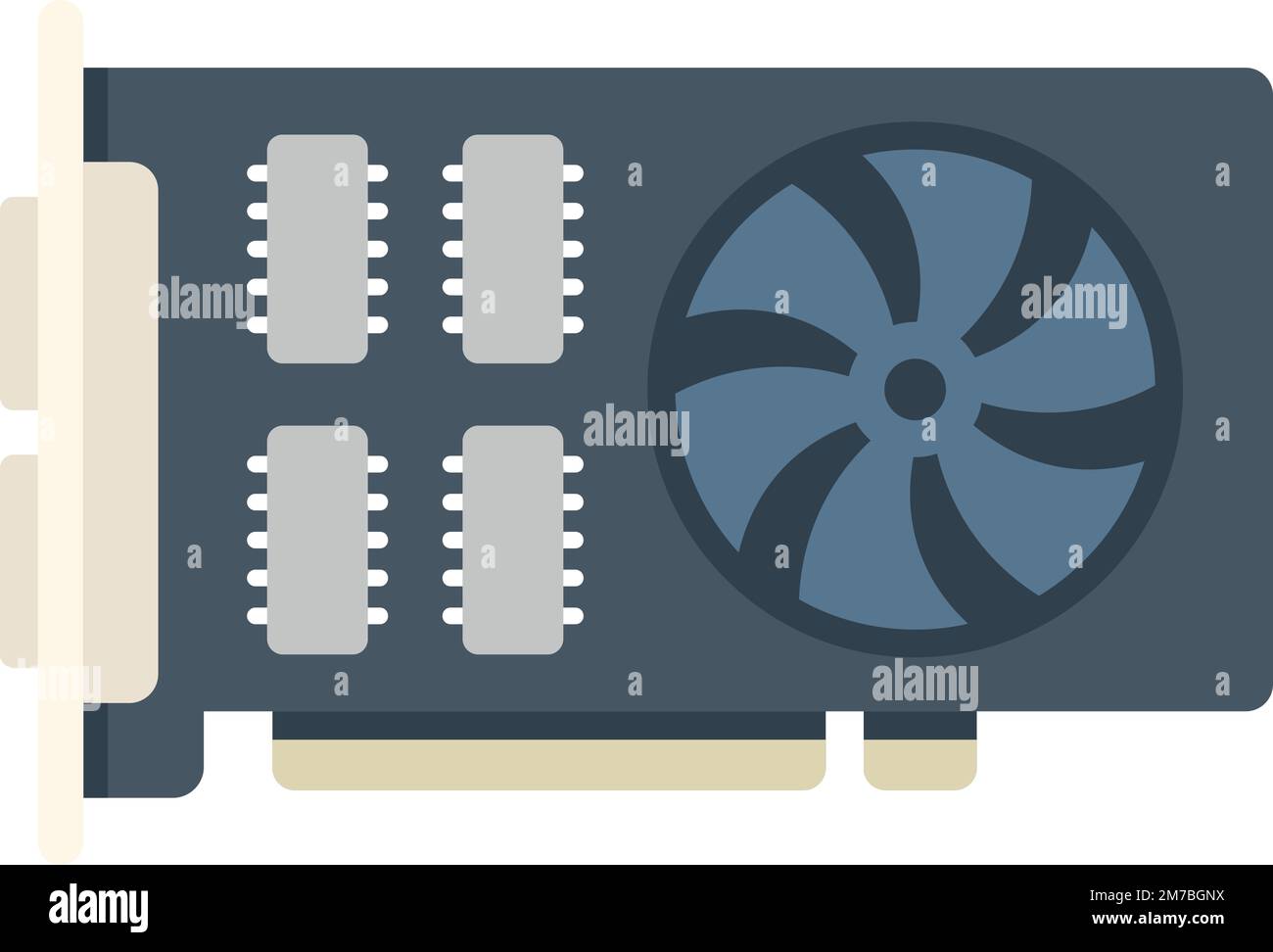 Gpu Card Icon Flat Vector Computer Pc Cooler Pci Isolated Stock Vector Image And Art Alamy