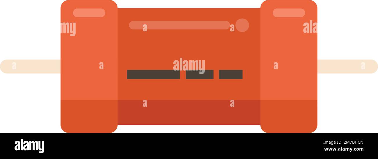 Electrical resistor icon flat vector. Electric circuit. Chip component ...