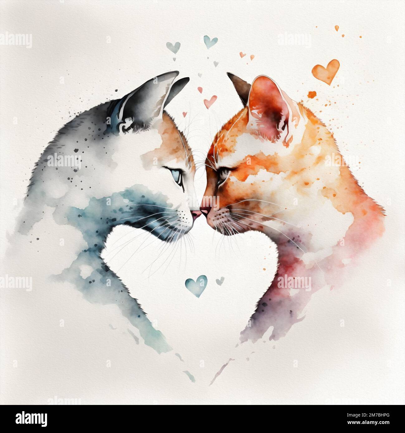 Two Cats Kissing