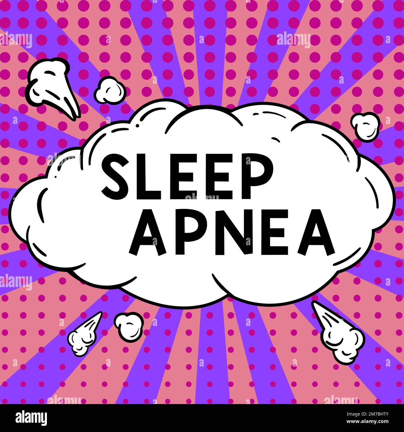 Text sign showing Sleep Apnea. Concept meaning The temporary stoppage ...