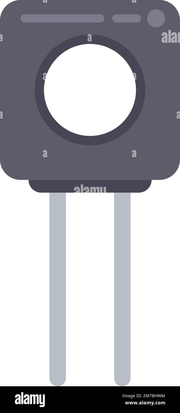 Technology resistor icon flat vector. Electric circuit. Computer energy ...