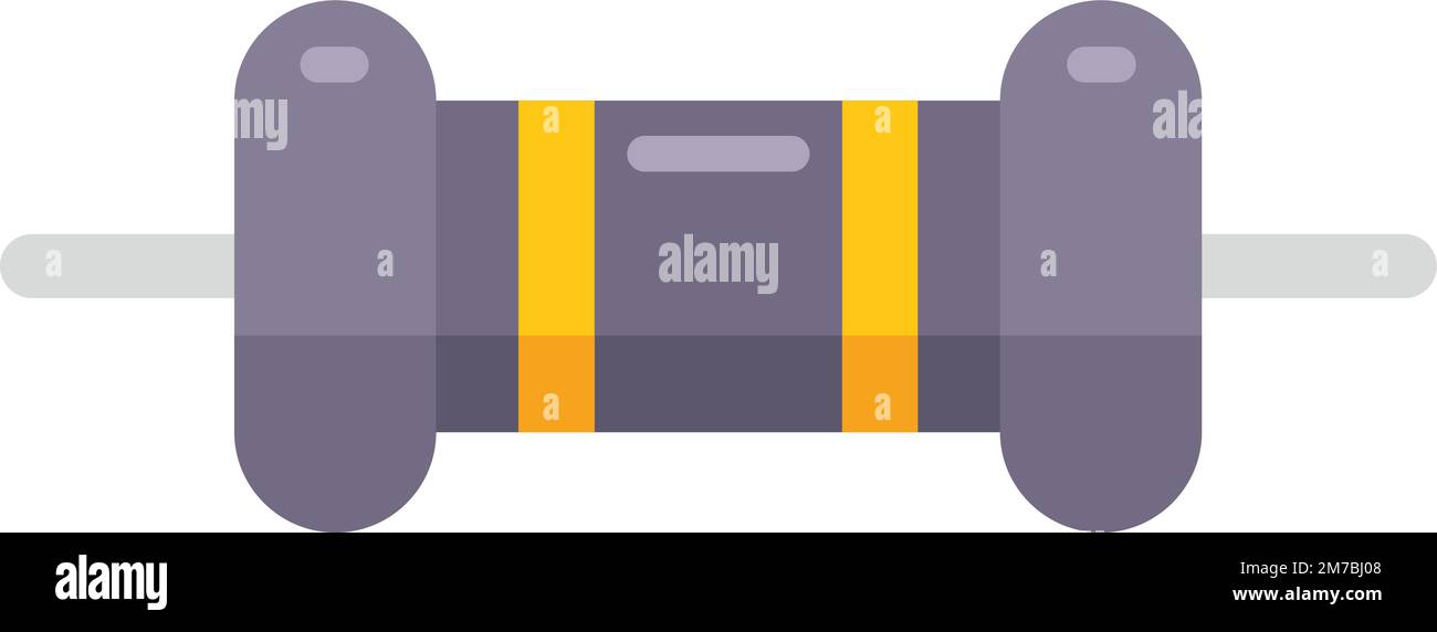 Resistor component icon flat vector. Electrical circuit. Energy board ...