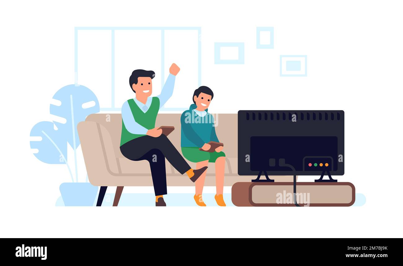 Television computer family Stock Vector Images - Alamy