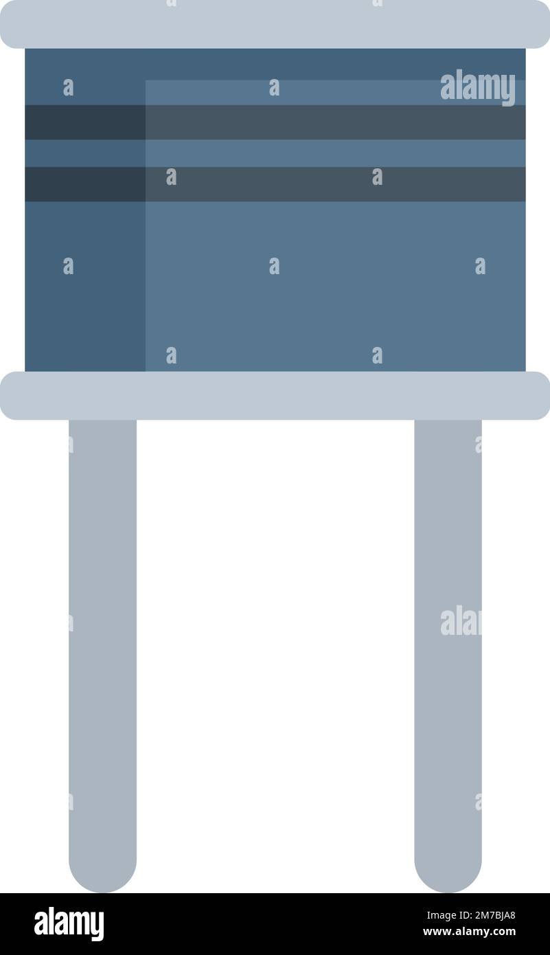Industry resistor icon flat vector. Circuit resistance. Capacitor ...