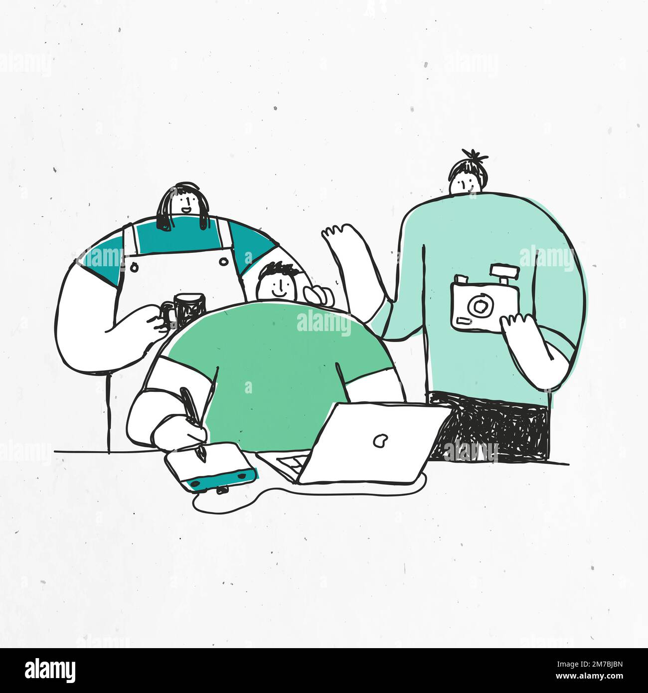Green hand drawn production vector with doodle art design Stock Vector ...