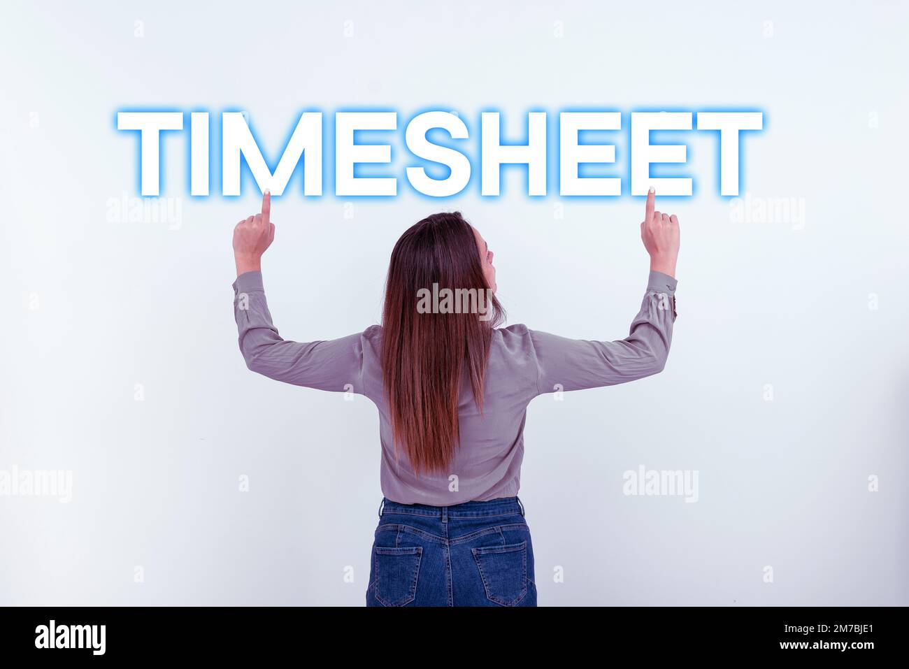 Conceptual caption Timesheet. Business showcase graphical ...