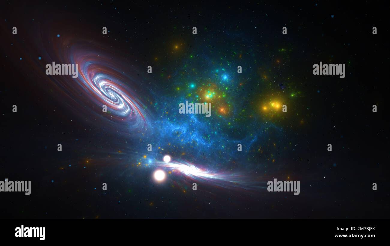 Creation of the universe in space, the birth of planets and galaxies. Star clusters and nebulae ...