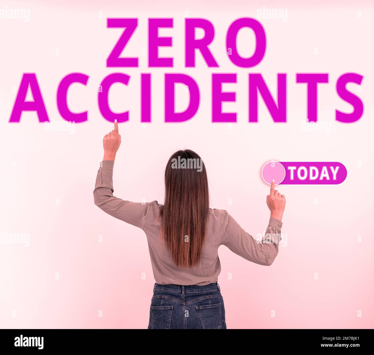 Hand writing sign Zero Accidents. Business concept important strategy ...