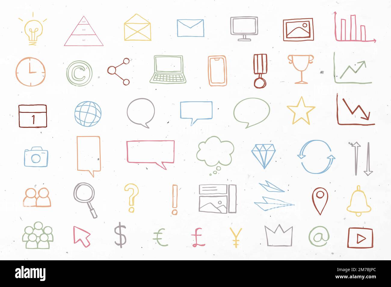 Colorful vector business presentation icons doodle set Stock Vector ...