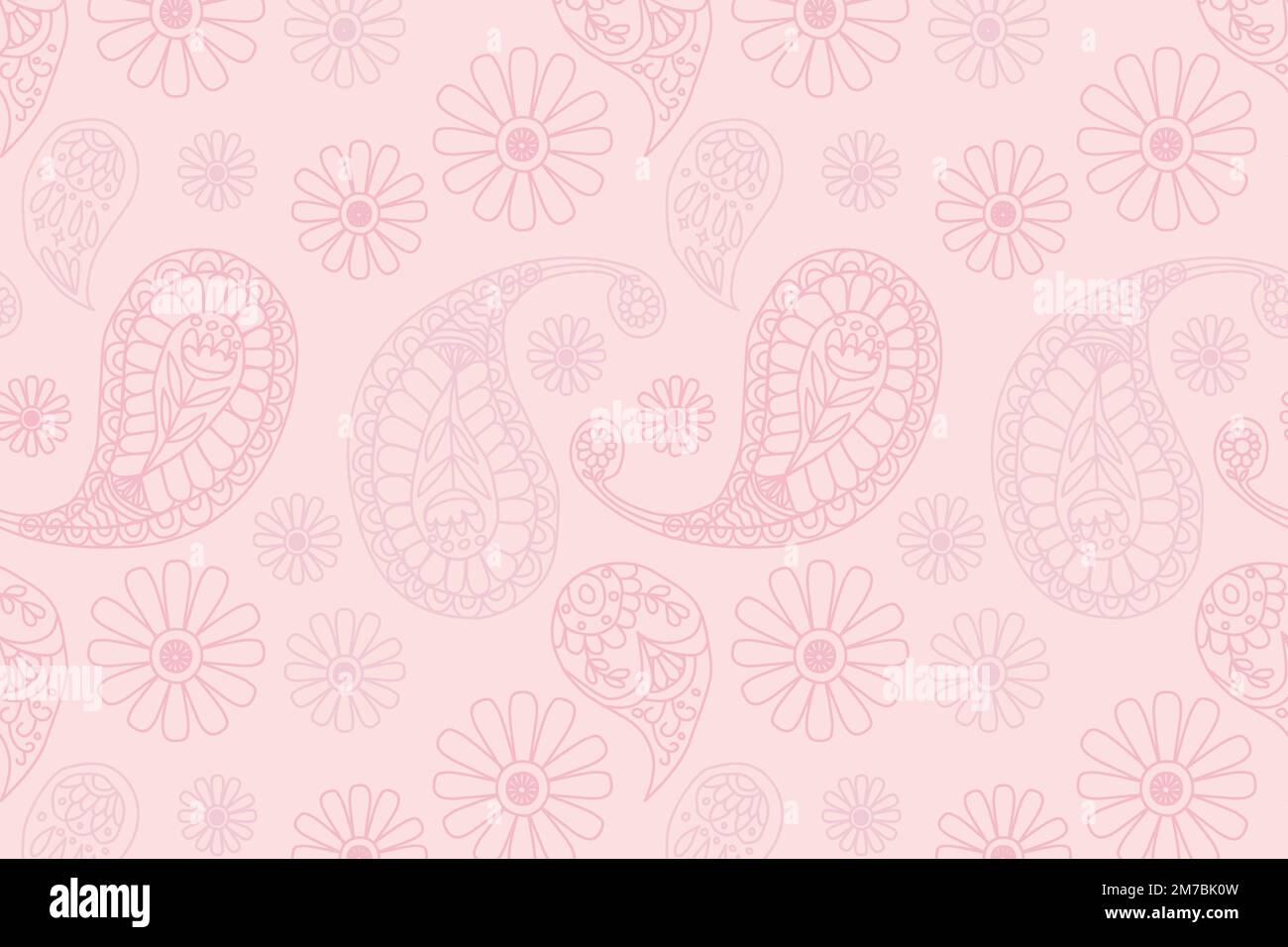 Pastel pink vector Indian paisley pattern background Stock Vector Image ...