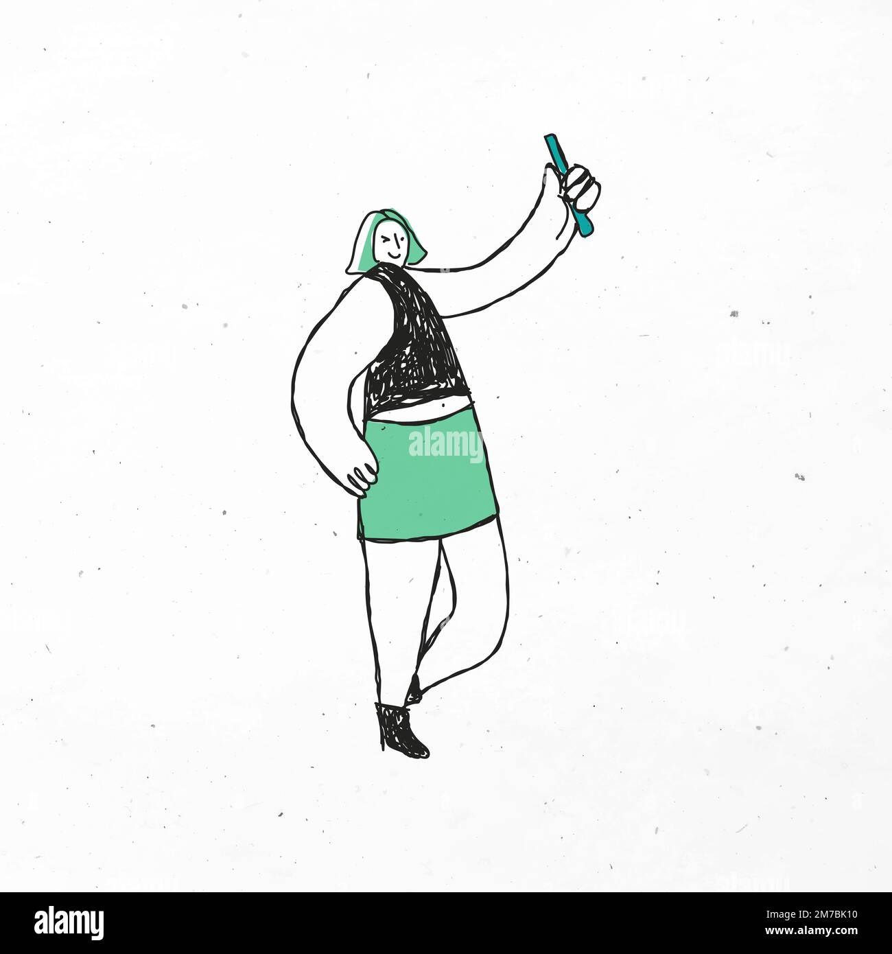 Green hand drawn vector with doodle design Stock Vector Image & Art - Alamy