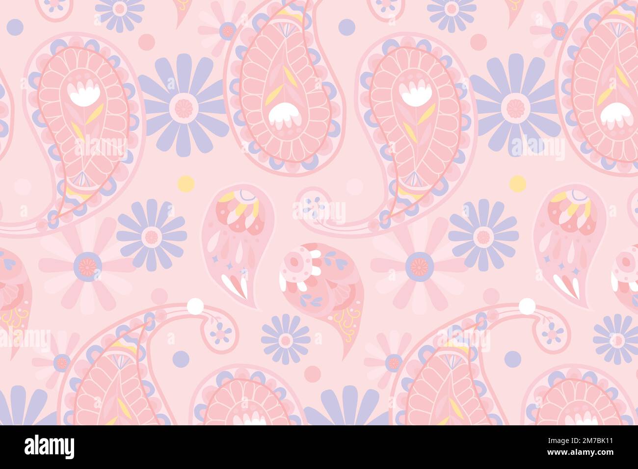 Pastel pink vector Indian paisley pattern background Stock Vector Image ...