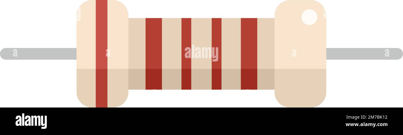 Power resistor icon flat vector. Electric circuit. Capacitor chip ...