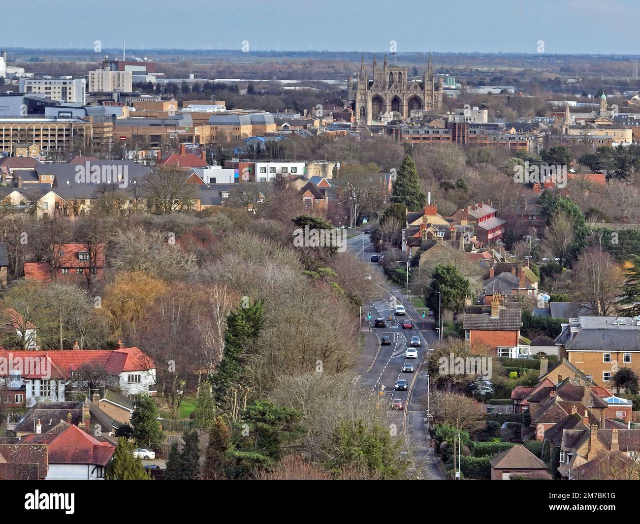 The city of Peterborough, with Peterborough Cathedral seen at the ...