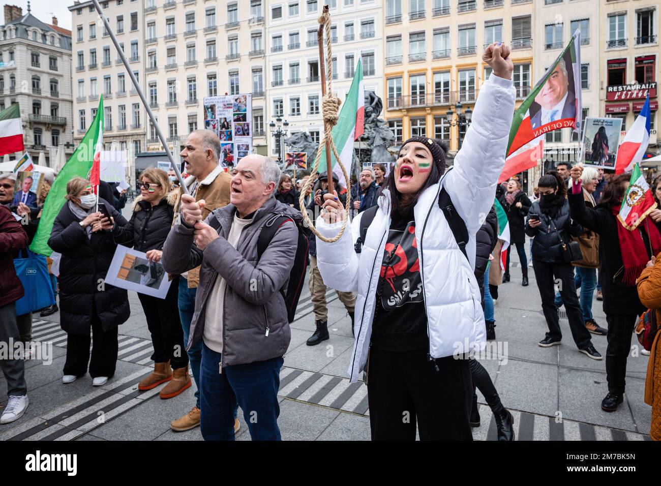 France, Lyon, 2023-01-08. Demonstration against the repression in Iran ...