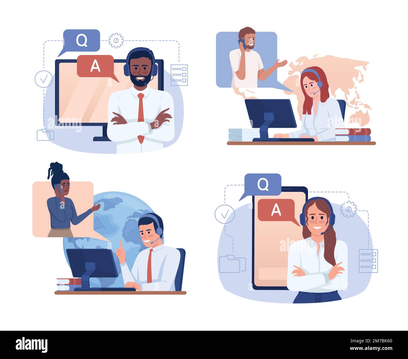 Client service professionals 2D vector isolated illustration set Stock Vector Image & Art - Alamy