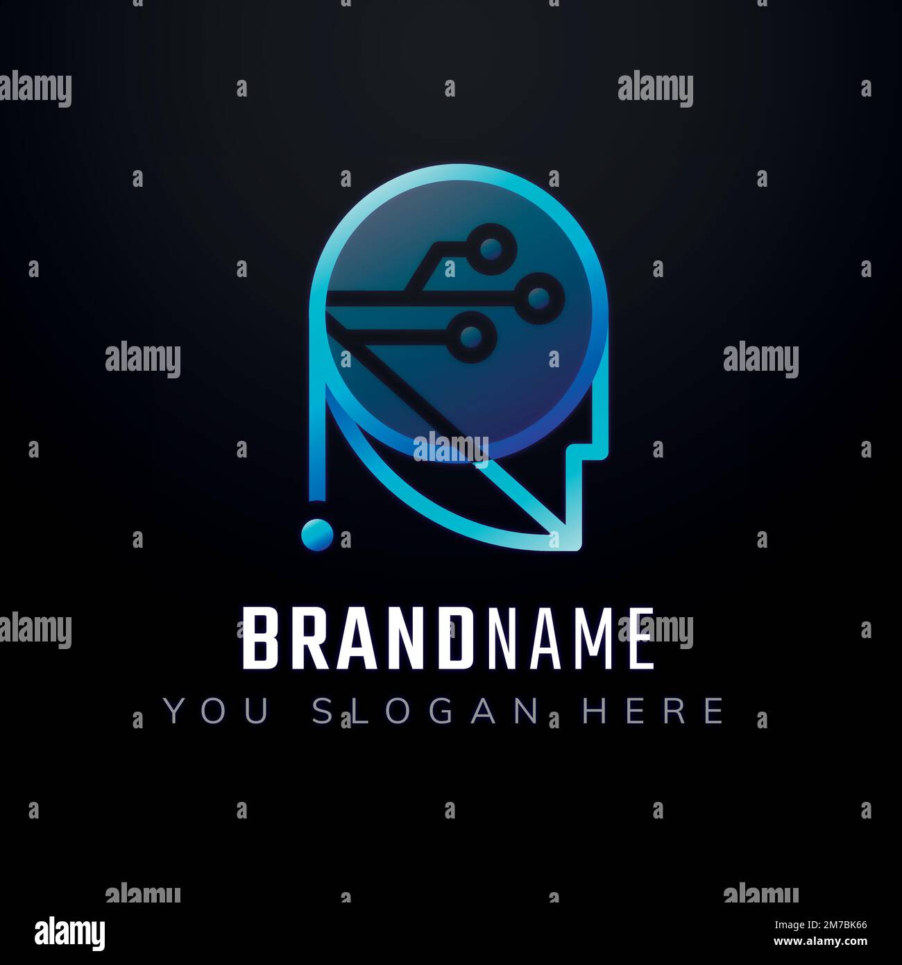 Gradient robotic editable slogan vector icon design Stock Vector Image ...