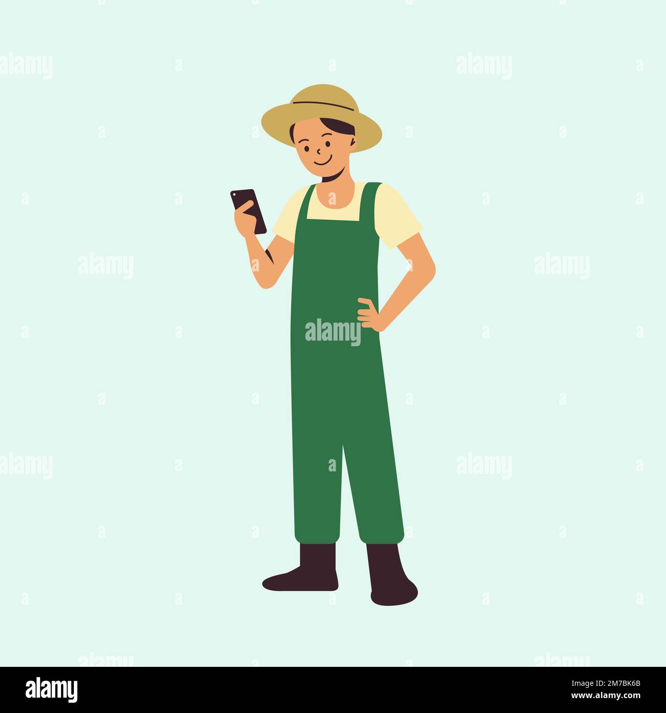 Smart farmer farmer using Stock Vector Images - Alamy