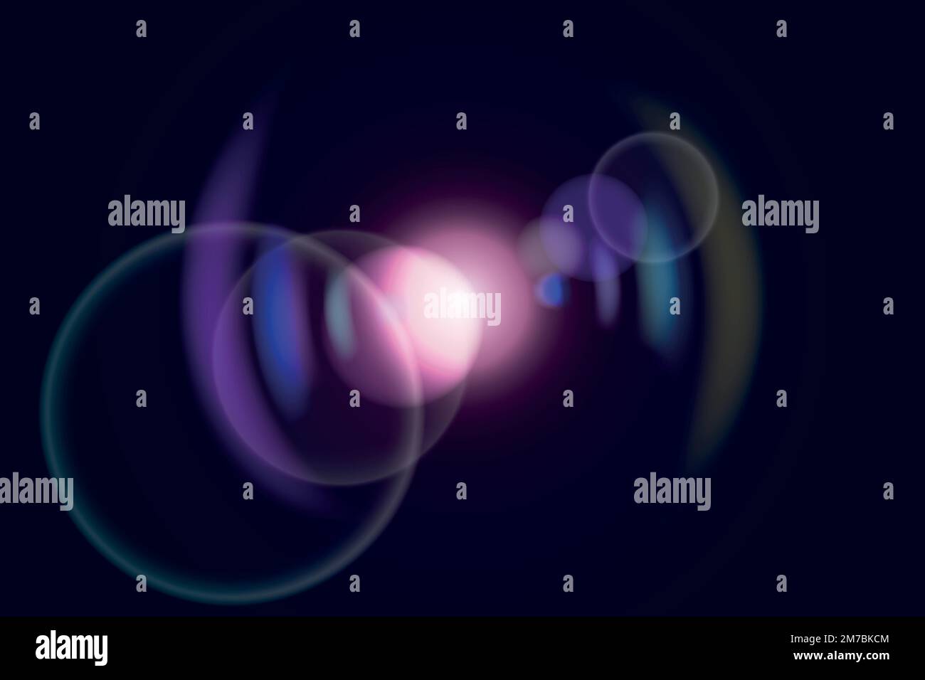 Pink lens flare vector with colorful ring ghost lighting effect Stock ...