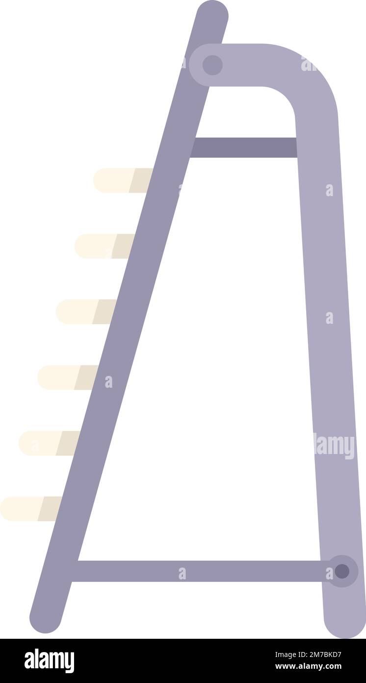 Metal ladder icon flat vector. Step construction. Safety staircase ...