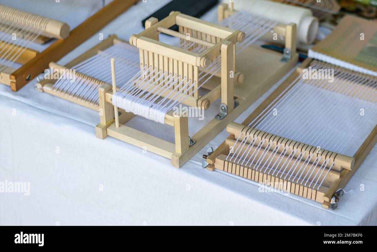 Traditional loom made wood hi-res stock photography and images - Alamy
