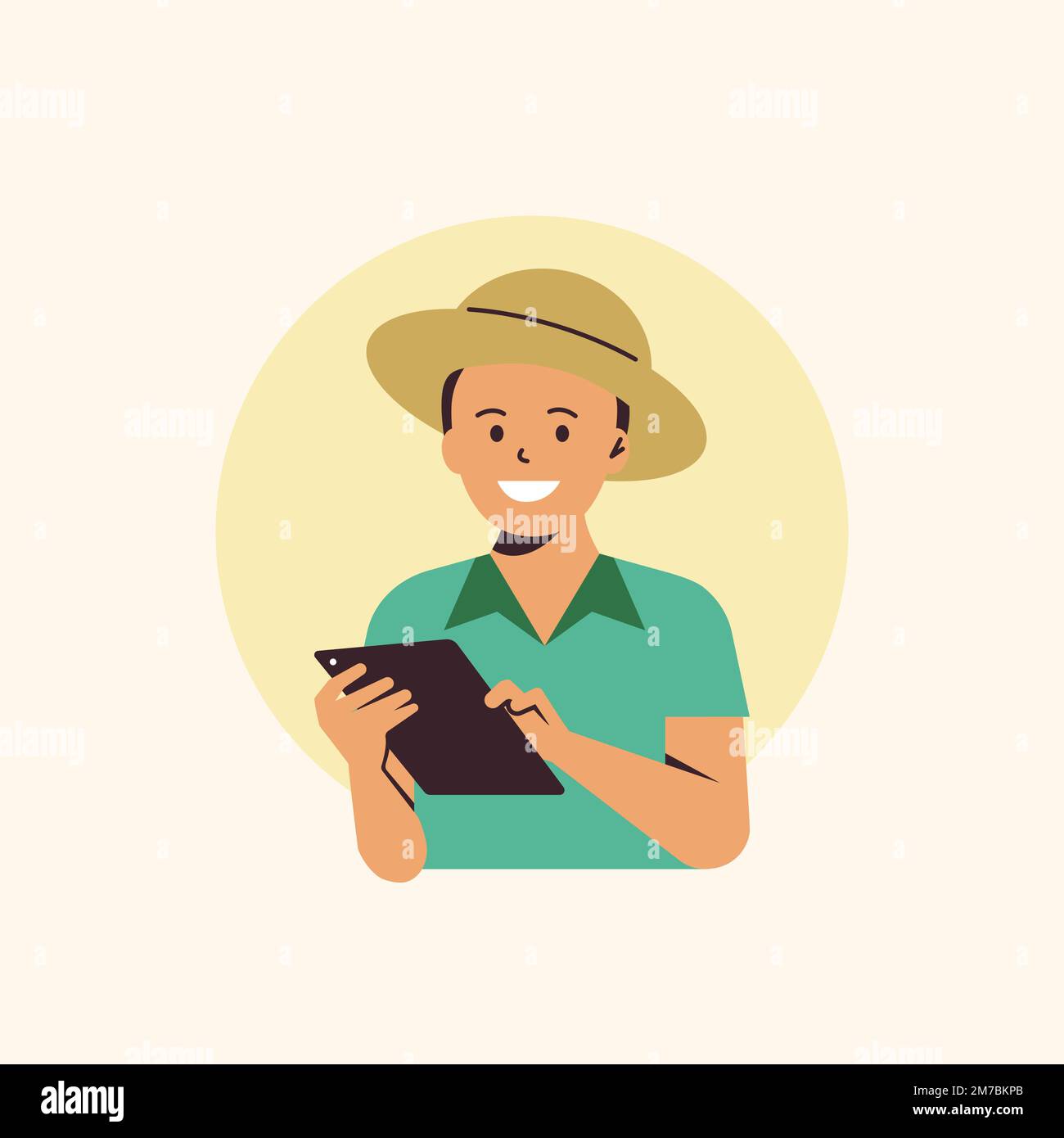 Smart farmer farmer using Stock Vector Images - Alamy