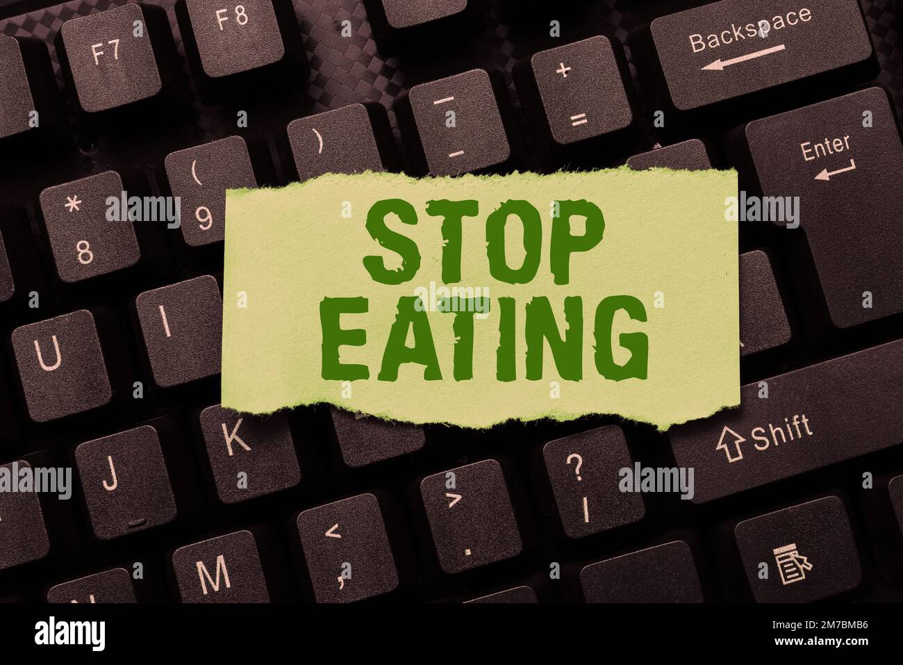 Conceptual display Stop Eating. Concept meaning cease the activity of ...