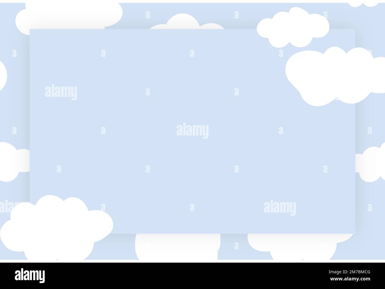 Cloudy sky frame vector in cute pastel pattern Stock Vector Image & Art ...